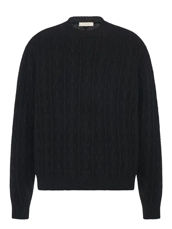 THE ROW Nanni Textured Cashmere Sweater - Black