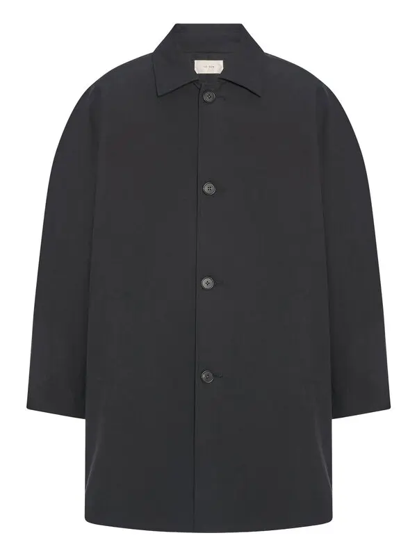 THE ROW Verna Cotton Poplin Car Coat - Black