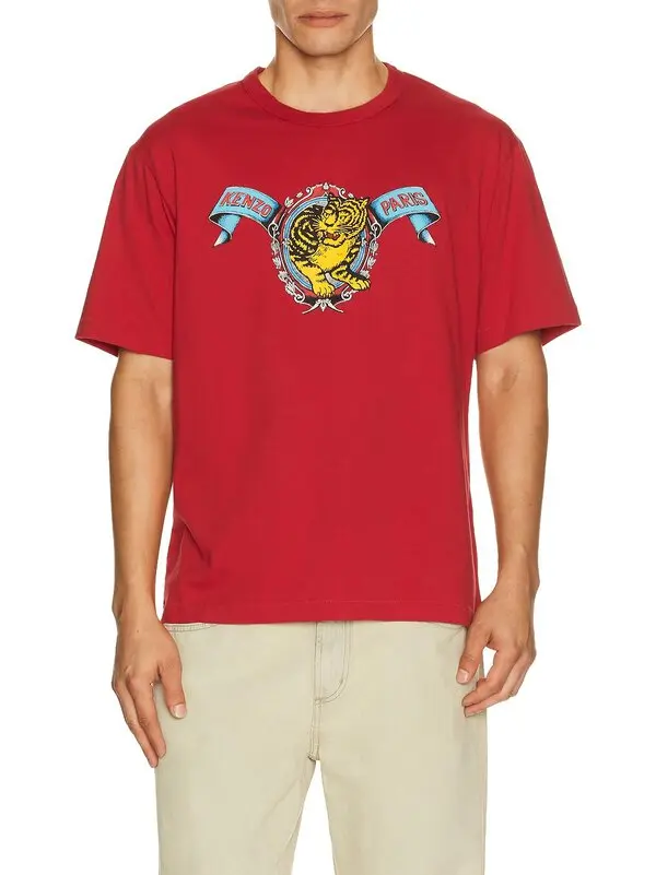 Kenzo Jumping Tiger Classic T-shirt In Red - Vermillion