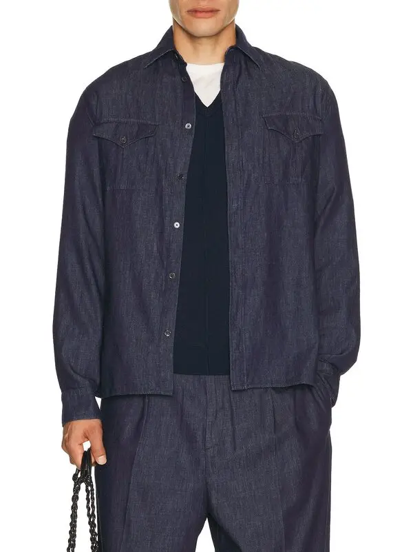 JIL SANDER Shirt In Denim-dark - Magnet