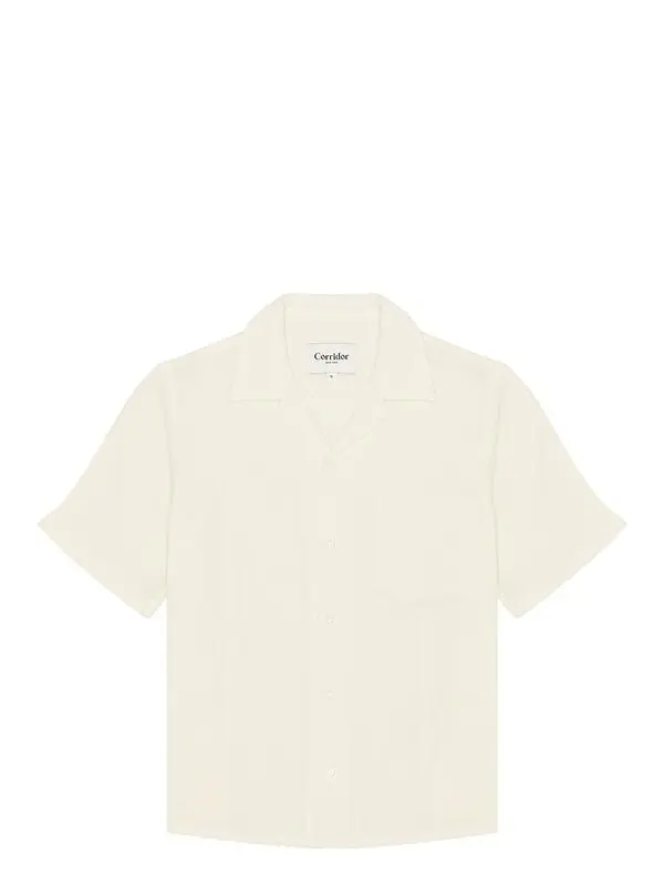 CORRIDOR Double Cloth Short Sleeve Shirt - Natural