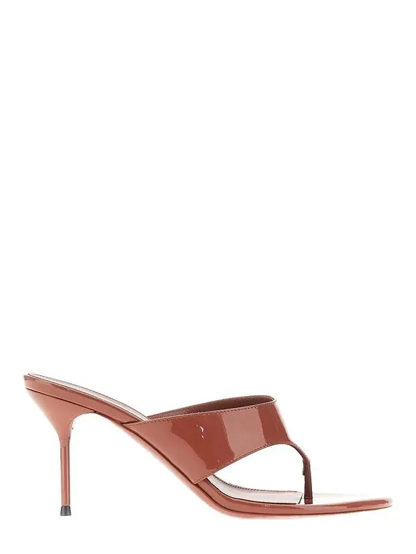 Paris Texas Patent-leather Thong Mules - Brown