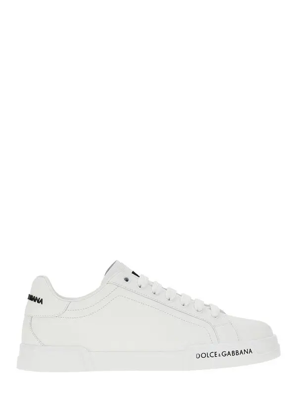 Dolce & Gabbana Nappa Leather Portofino Sneakers - White