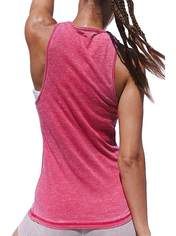 Free People Long And Lean Burnout Tank Top - Sangria