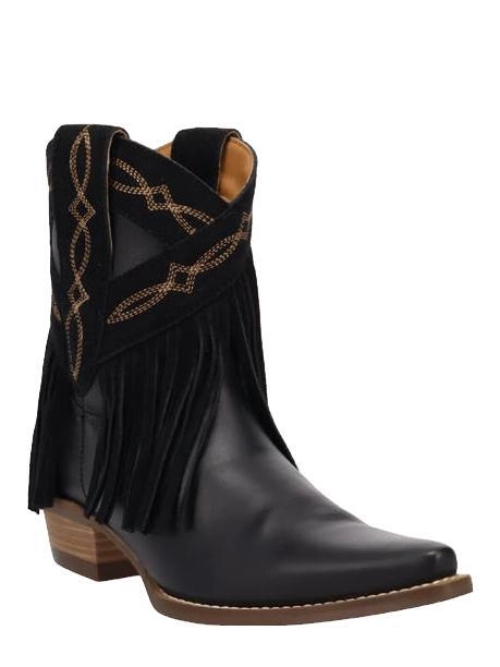 DINGO Last Ride Fringe Western Boots - Black