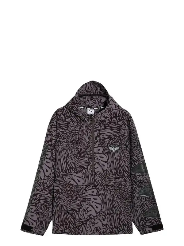 PUMA Melo World Packable Windbreaker 'crystal Black Aop - Crystal Black/aop