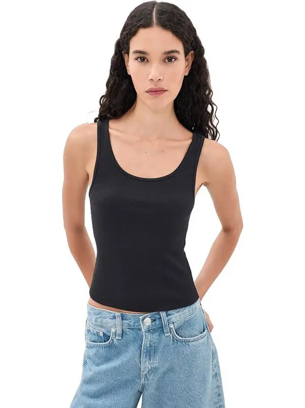 REFORMATION Ribbed Tank - Black