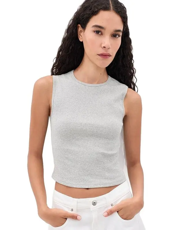 REFORMATION Ryland Ribbed Tank - Heather Grey