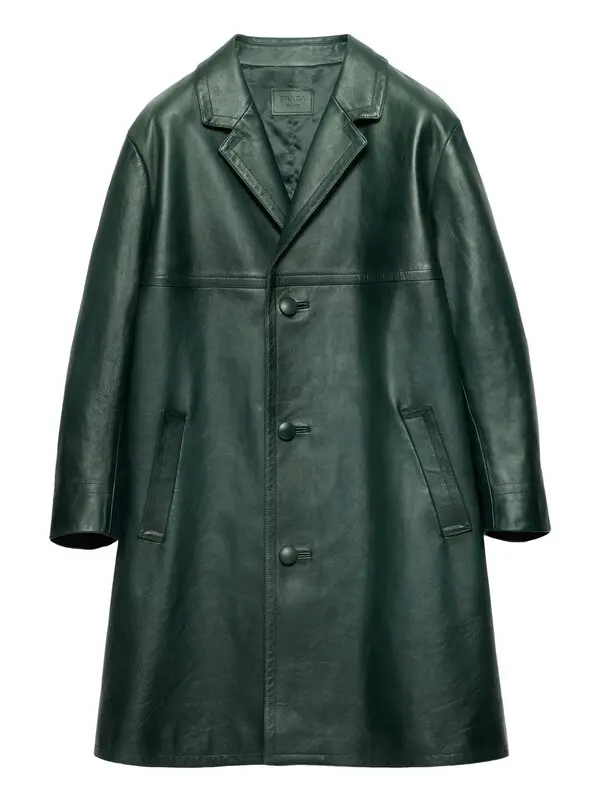 Prada Leather Coat - Green