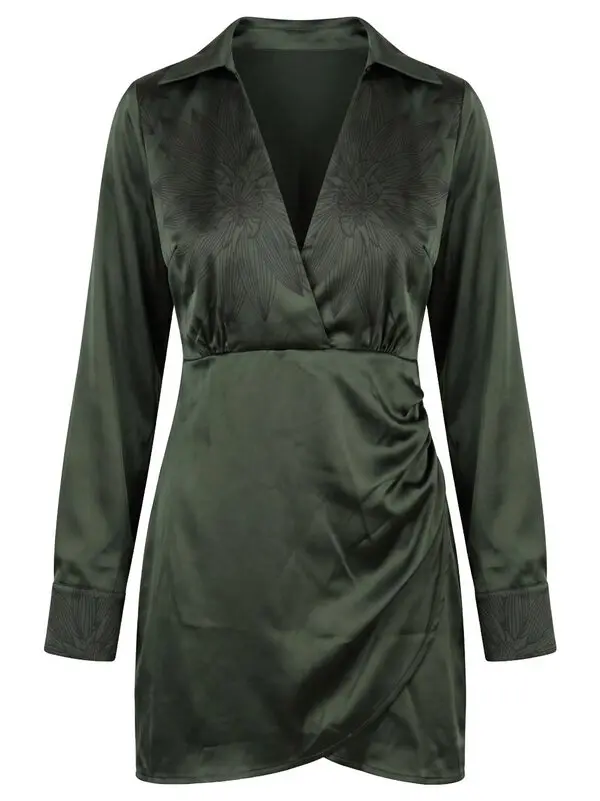 CELESTE MENDIS Nymphea Dress Hand-drawn Silk Print - Green