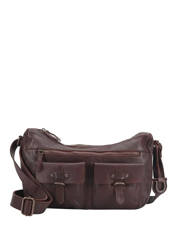 LLOYD BAKER Loulia Washed Leather Crossbody Bag - Purple