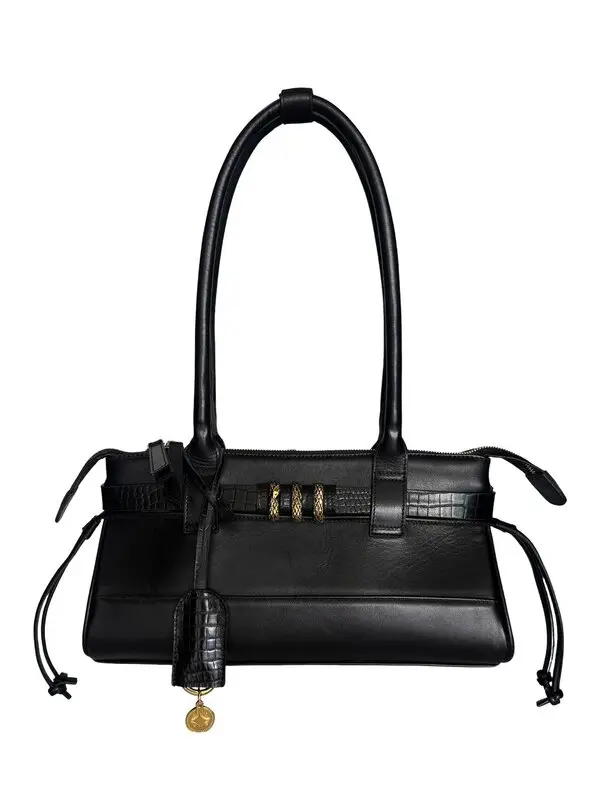 INDIGOLUSH East West Oracle Hiss Smooth Bag - Black