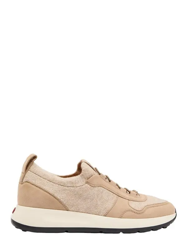 TOD'S Panelled Knit Sneakers - Beige