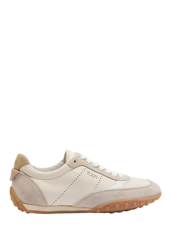 TOD'S Panelled Leather Sneakers - Beige