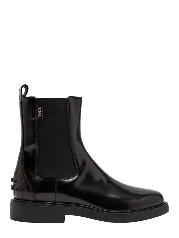 TOD'S Gomma 20l Patent Leather Chelsea Boots - Black