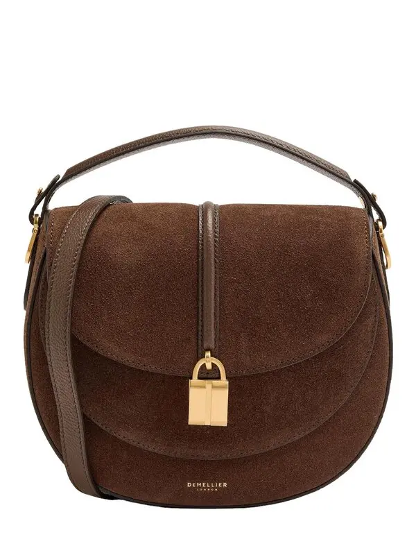 DEMELLIER Siena Leather And Suede Saddle Bag - Dark Brown