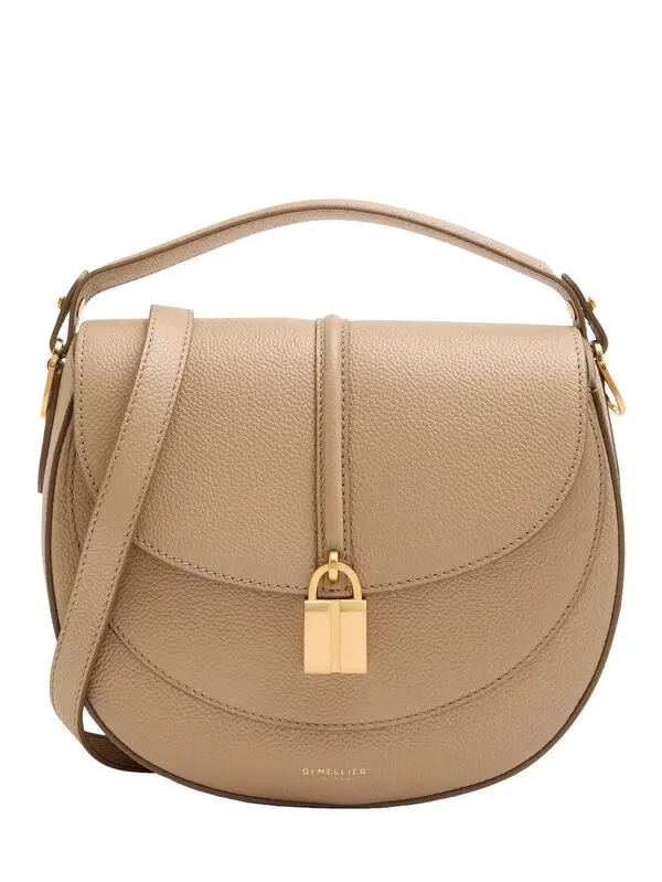 DEMELLIER Siena Grained Leather Saddle Bag - Taupe