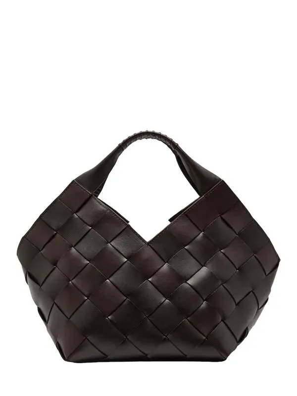 Dragon Diffusion Botteghe Small Woven Leather Tote - Dark Brown