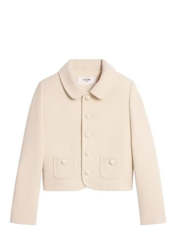 Celine Verneuil Cashmere Tweed Jacket - Cream