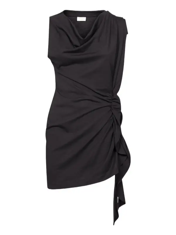 Dries Van Noten Sleeveless Asymmetrical Draped Blouse - Black