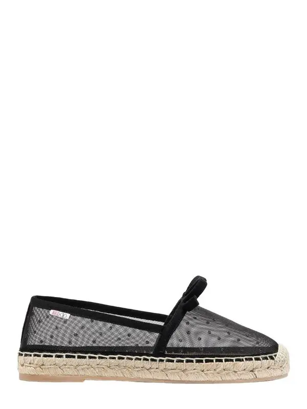 Red Valentino Polka Dot Woven Espadrilles - Black
