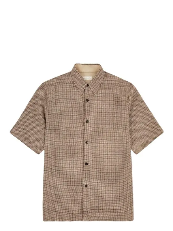 Dries Van Noten Short-sleeved Checkered Shirt - Nude