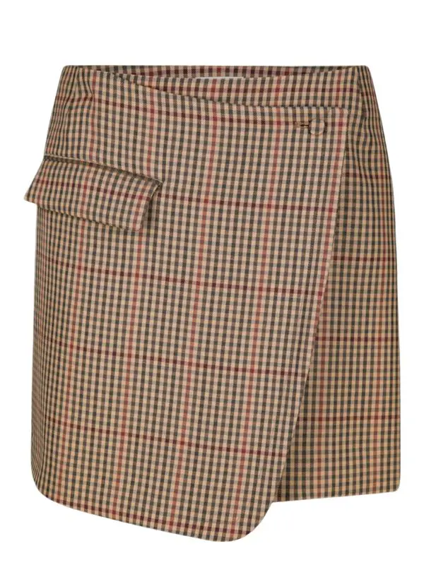 Dries Van Noten Checked Asymmetrical Skirt - Multi-color