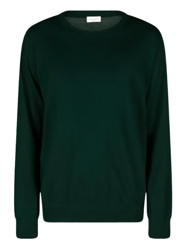 Dries Van Noten Round Neck Long Sleeve Sweater - Green