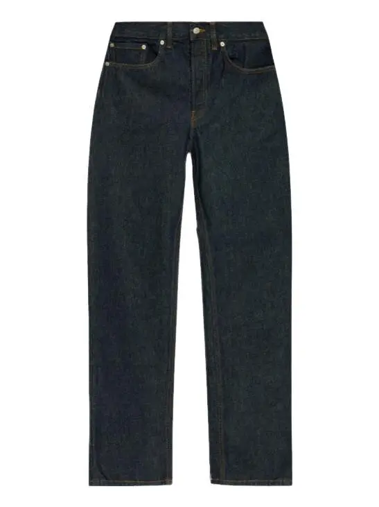 Dries Van Noten Logo Patch Straight Leg Jeans - Black