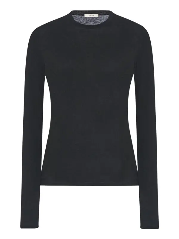 THE ROW Inverness Long Sleeve Crewneck T-shirt - Black