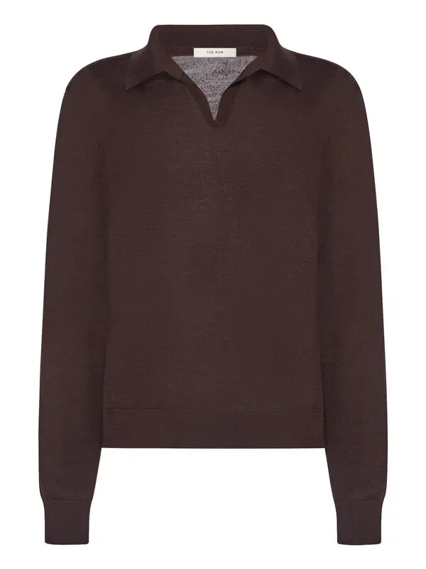 THE ROW Pauli Top Long Sleeve Wool Silk Jersey - Plum