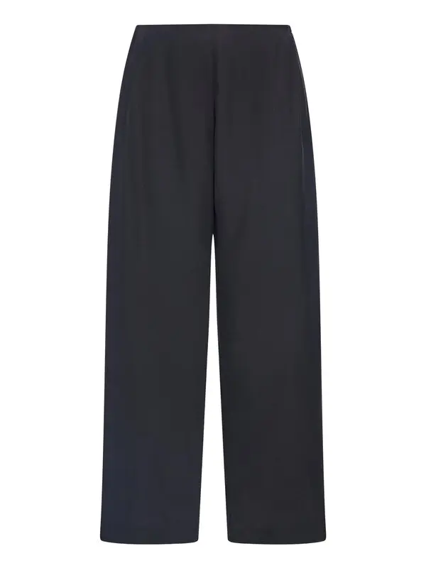 THE ROW Jaine Silk Straight Leg Pants - Black
