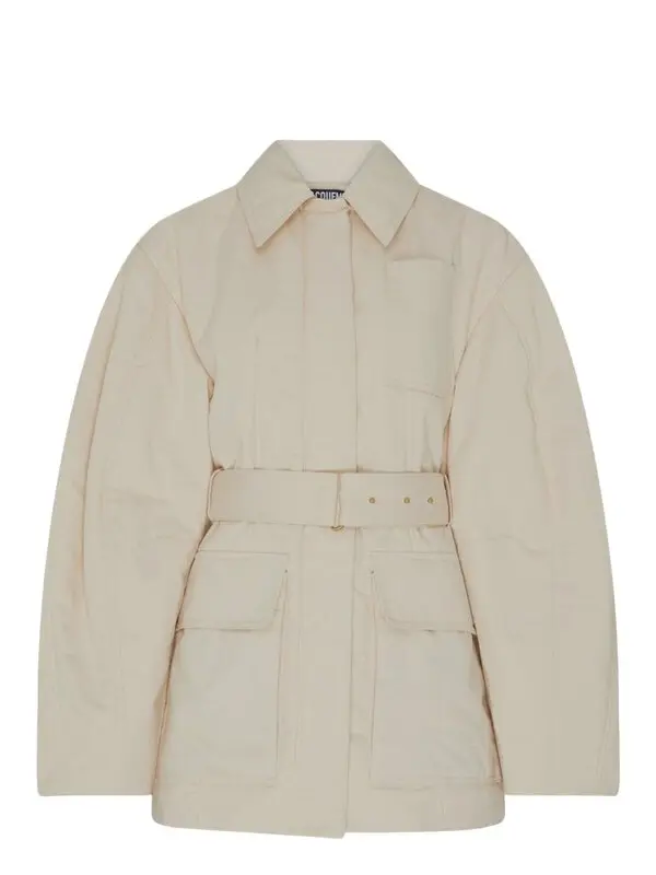Jacquemus Le Blouson Bari Belted Waist Jacket - Beige
