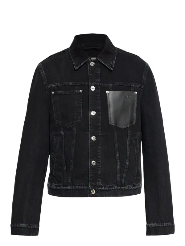 LANVIN Logo Embossed Denim Jacket - Black