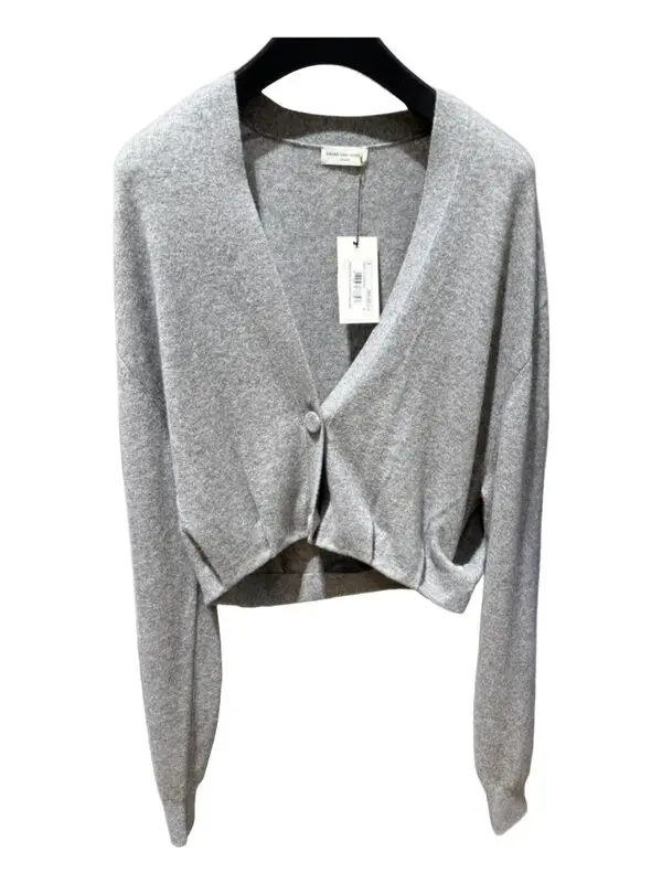 Dries Van Noten Cropped Knit Cardigan - Gray