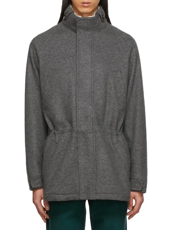 Loro Piana Elasticated Standing Collar Jacket - Black