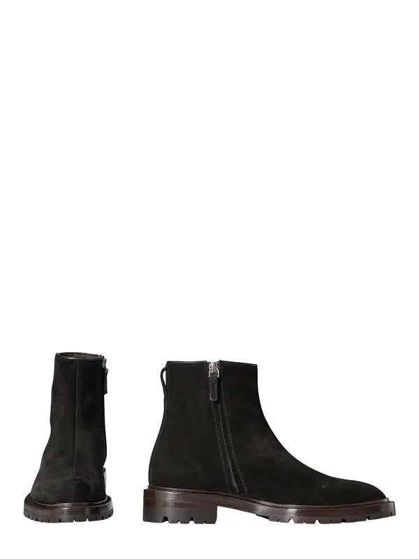 THE ROW Moto Side Zip Boot - Black