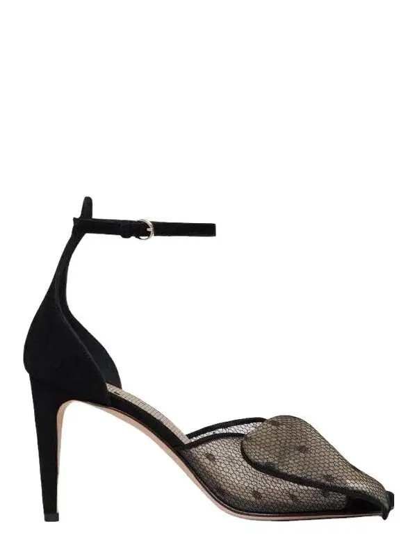 Red Valentino Tulle Bow Heeled Sandals - Black
