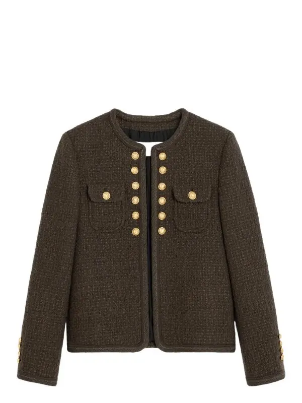 Celine Chelsea Jacket In Bouclette Natt - No