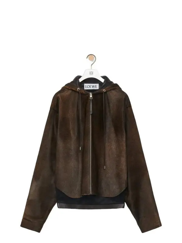 Loewe Hairy Calfskin Hooded Jacket - No