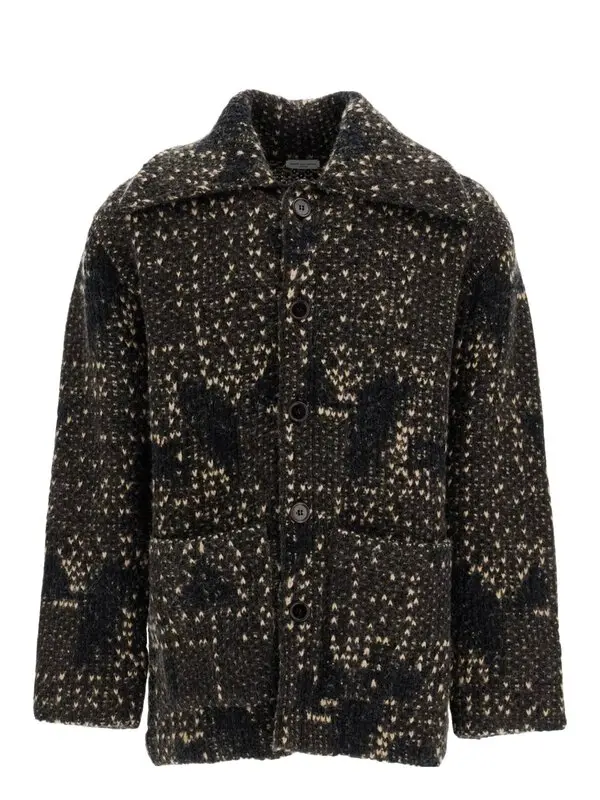 Dries Van Noten Knitted Oversized Cardigan - Black