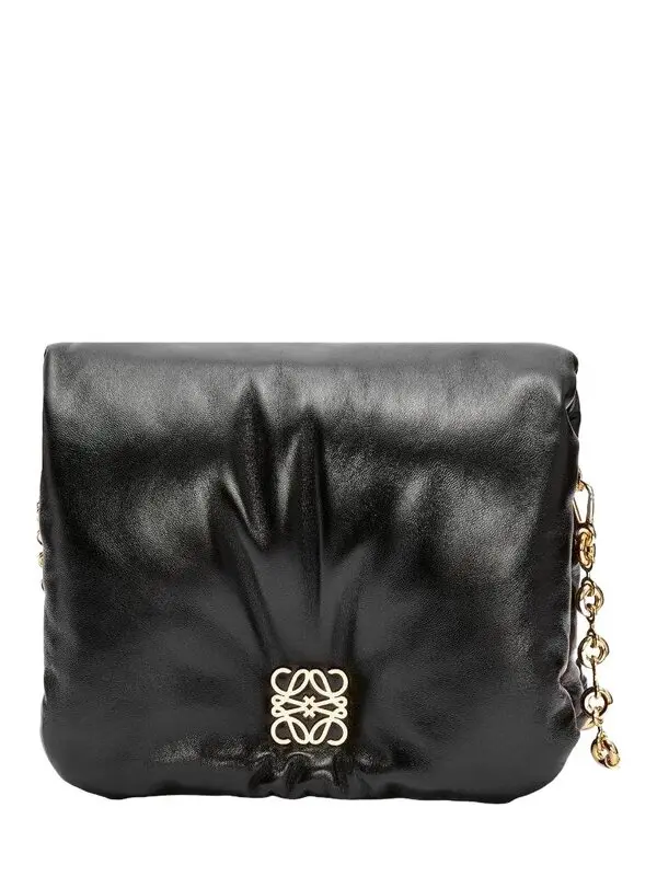 Loewe Goya Puffer Chained Shoulder Bag - Black