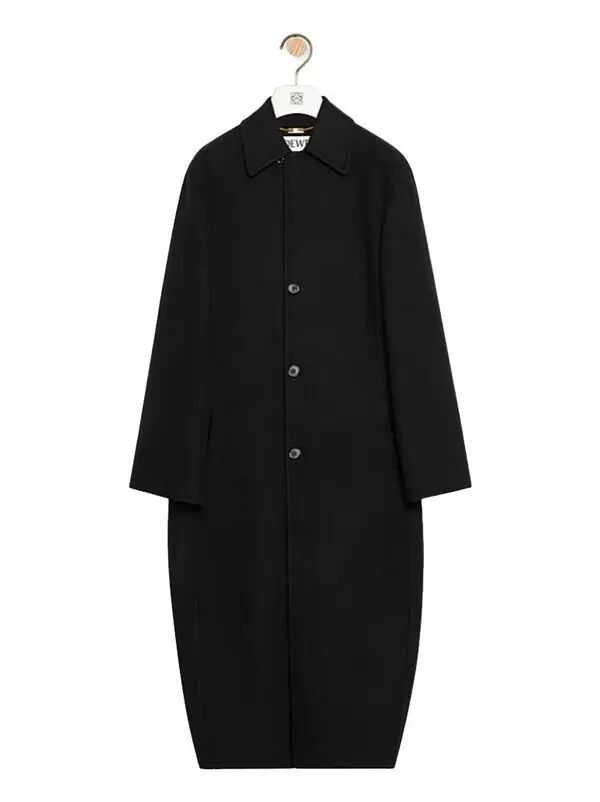 Loewe Balloon Coat In Wool - Black