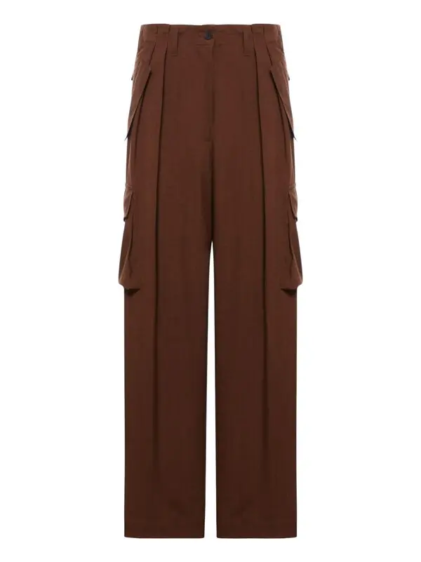Dries Van Noten Zipped Straight Leg Trousers - Brown