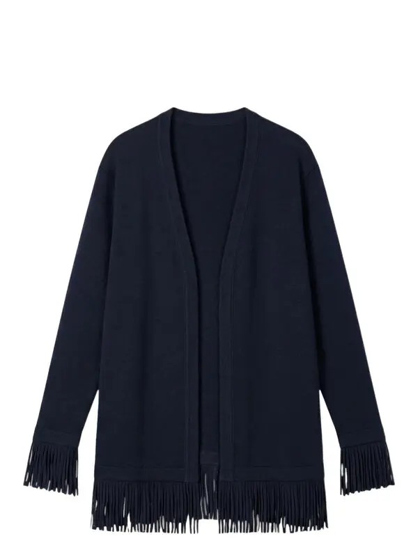 Alaïa Long Cardigan With Tassel Detail - Black