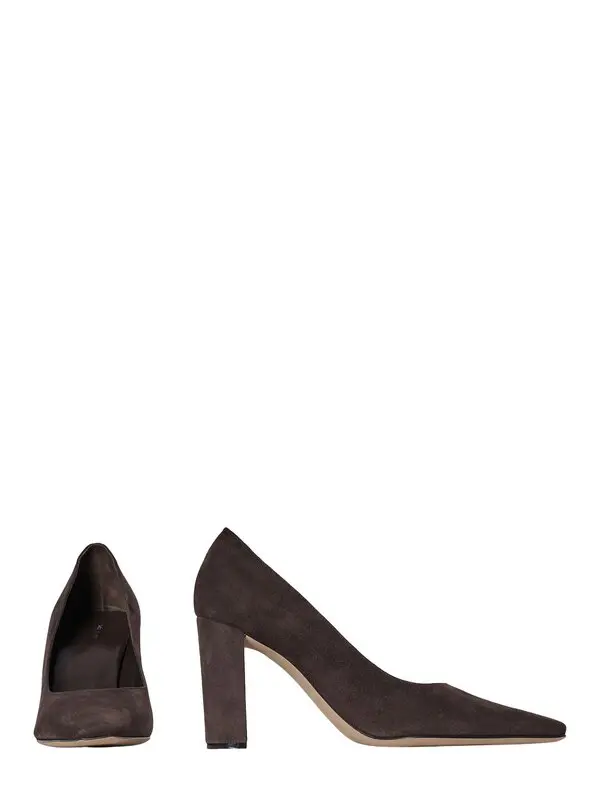 THE ROW Pia Suede High Heel Pumps - Moka