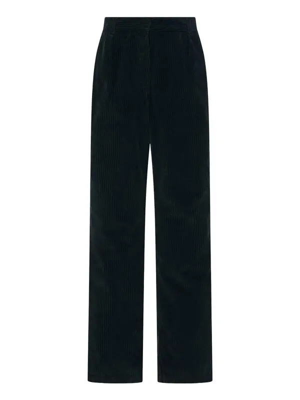 THE ROW Adler Cotton Twill Pleated Straight-leg Pants - Black
