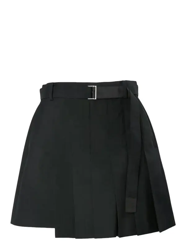 Sacai Asymmetric Pleated Shorts - Black