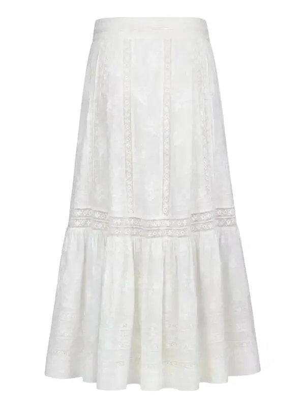LoveShackFancy Araminta Maxi Skirt - White