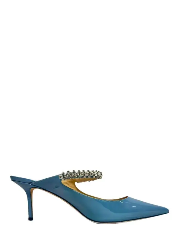 JIMMY CHOO Bing Crystal-strap Mules - Blue